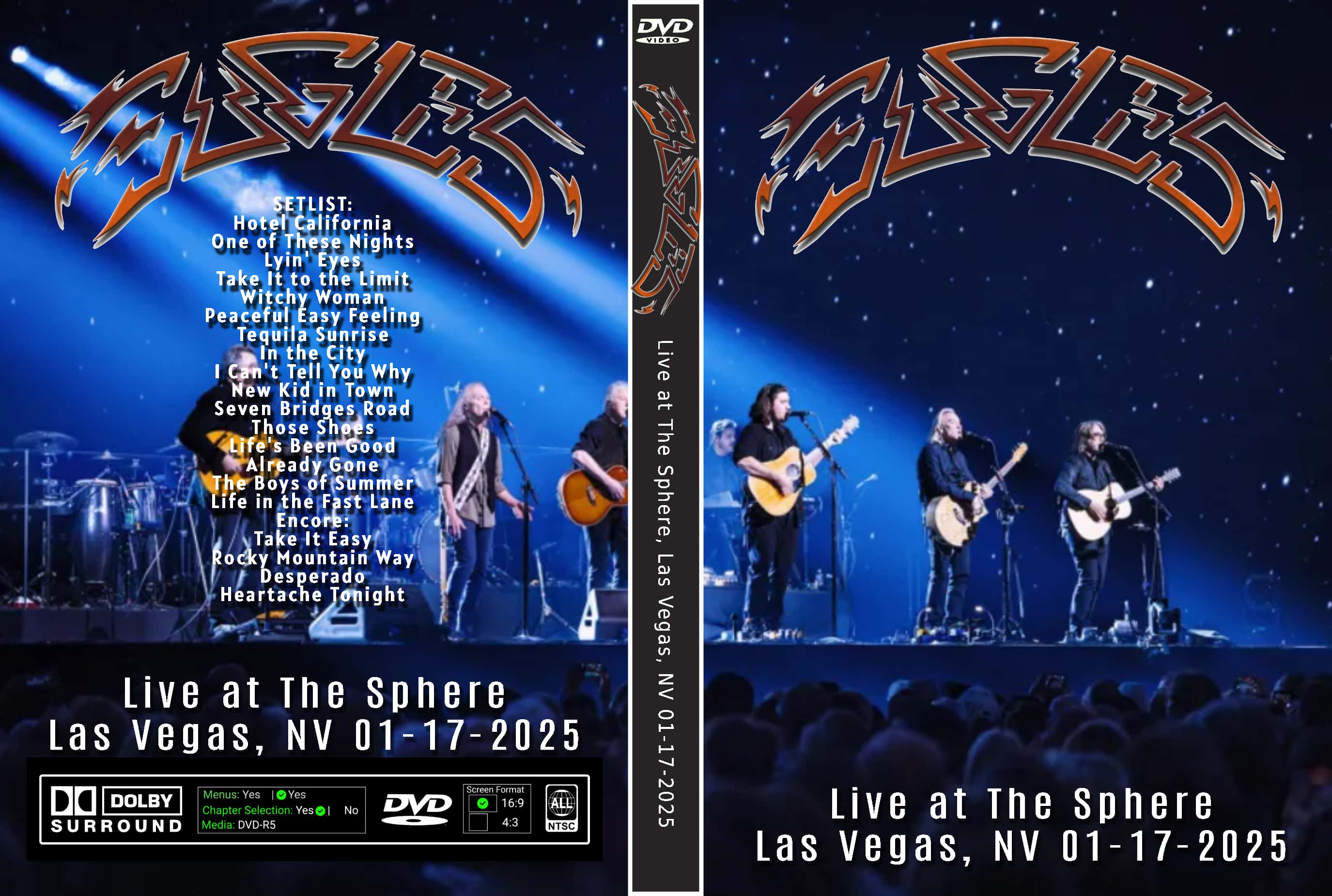 EAGLES Live at The Sphere, Las Vegas, NV 01-17-2025 DVD