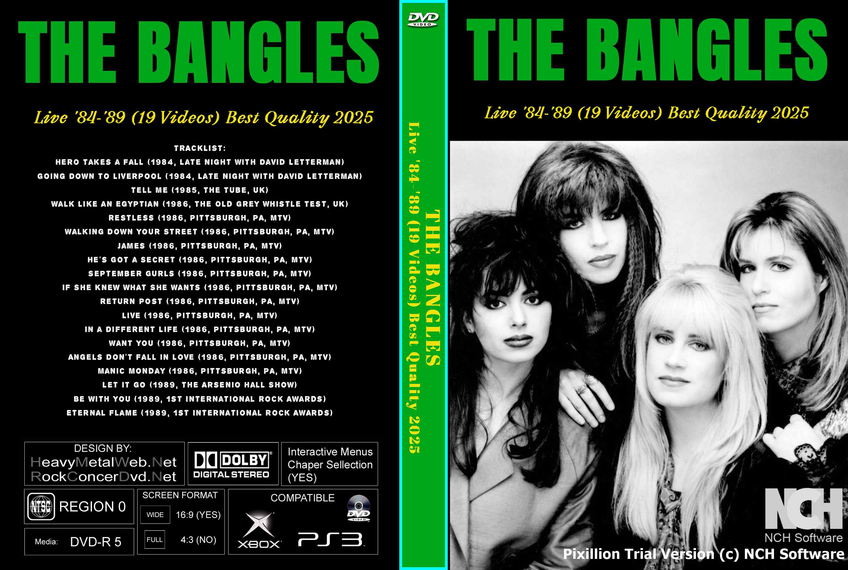 THE BANGLES Live '84-'89 (19 Videos) Best Quality 2025 DVD
